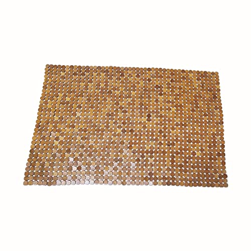 HJJKKH Bamboo Bath Mat with 23.6X35.4 inch,Nature Bamboo Wooden Bathroom Mat,Non Slip and Foldable Floor Shower Bath Mat for Bathroom,Bathtub,Shower,Sauna,Hot Tub
