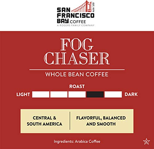 San Francisco Bay Coffee Fog Chaser Whole Bean 2LB (32 Ounce) Medium Dark Roast