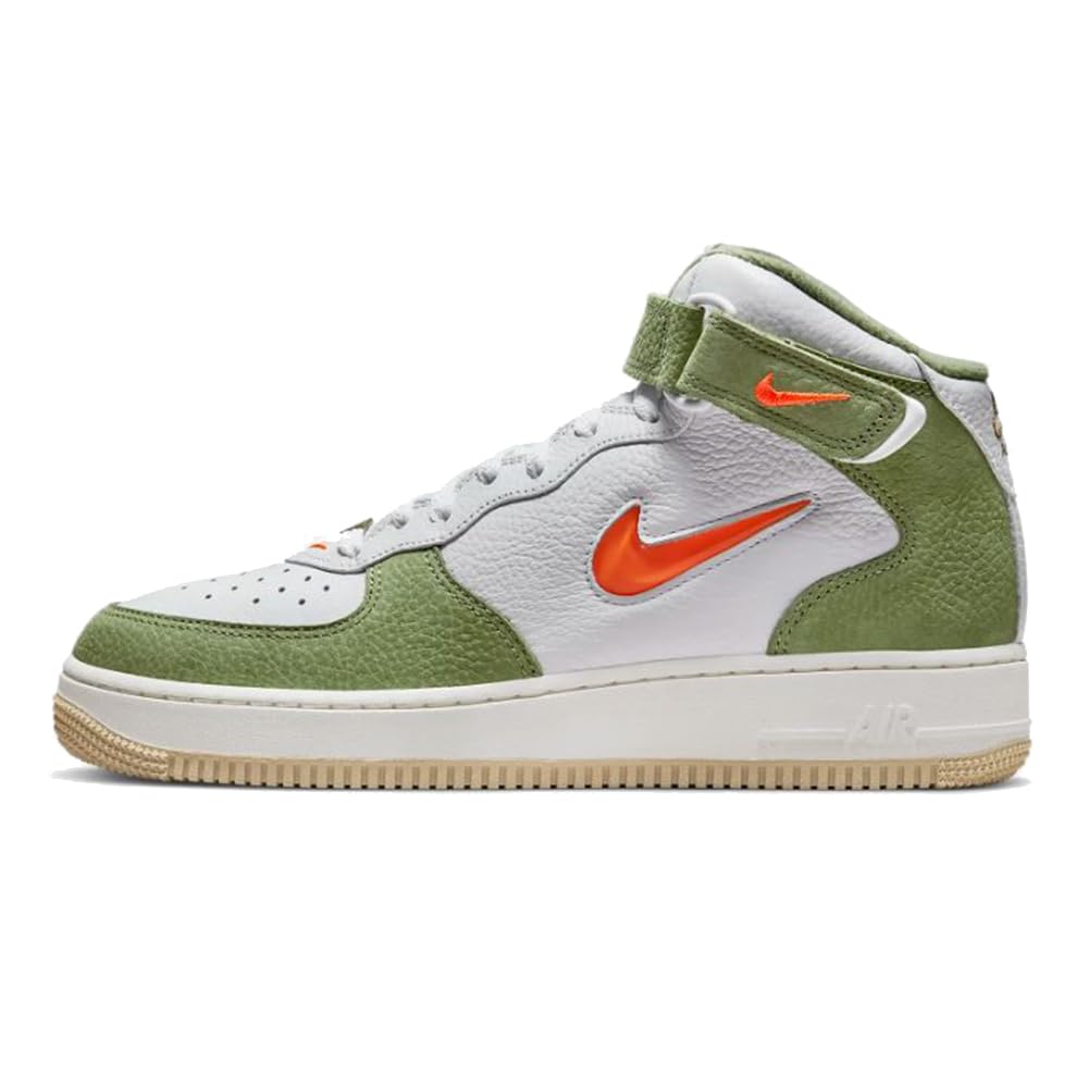 NIKE Men's Sneaker, White Oil Green Sail Total Ora, 12