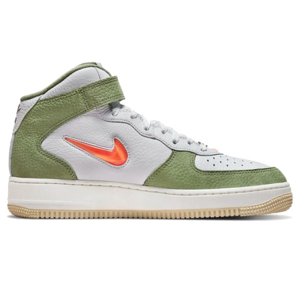 NIKE Men's Sneaker, White Oil Green Sail Total Ora, 12