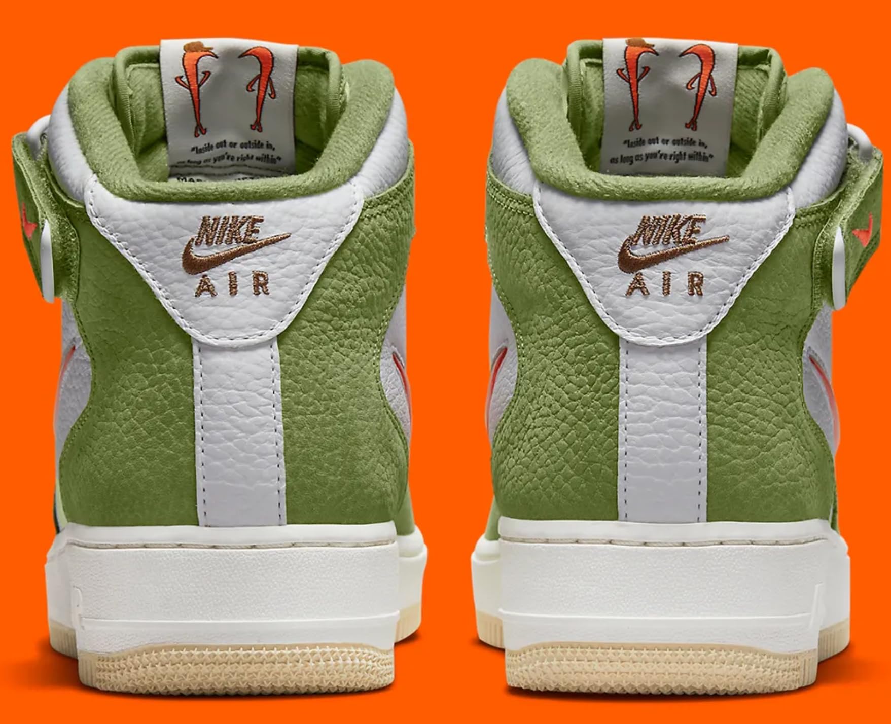 Nike mens Air Force 1 Mid Qs, White/Oil Green/Sail/Total Ora, 10