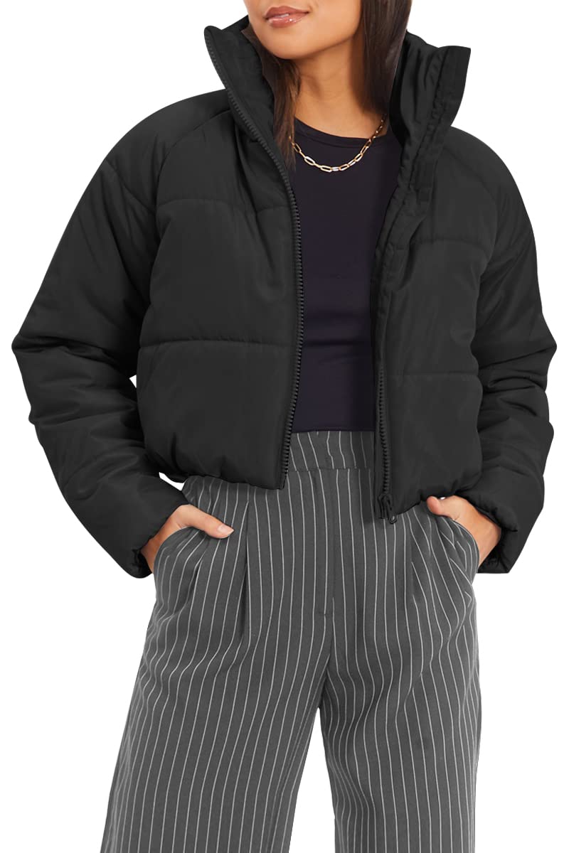 AUTOMET Puffer Jackets Womens Winter Coats Trendy 2023 Fashion Outfits Long Sleeve Zip Up Stand Collar Pockets Y2k