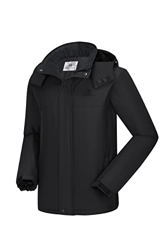 GOLDEN CAMEL Men's Winter Ski Jacket Mountain Snow Coats Waterproof Detachable Hood Windproof Fleece Rain Jackets