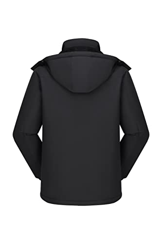 GOLDEN CAMEL Men's Winter Ski Jacket Mountain Snow Coats Waterproof Detachable Hood Windproof Fleece Rain Jackets