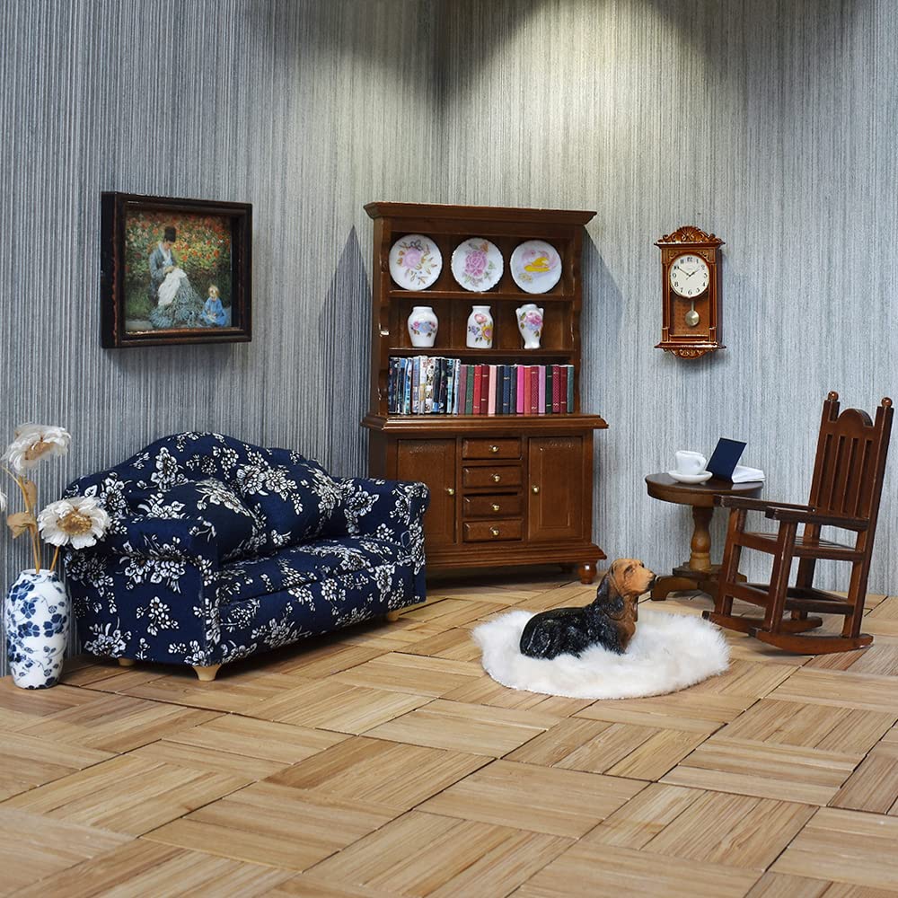 iLAND Varnished Dollhouse Flooring on 1:12 Scale, Dollhouse Floor Boards of Bamboo (Rectangular 48pcs)