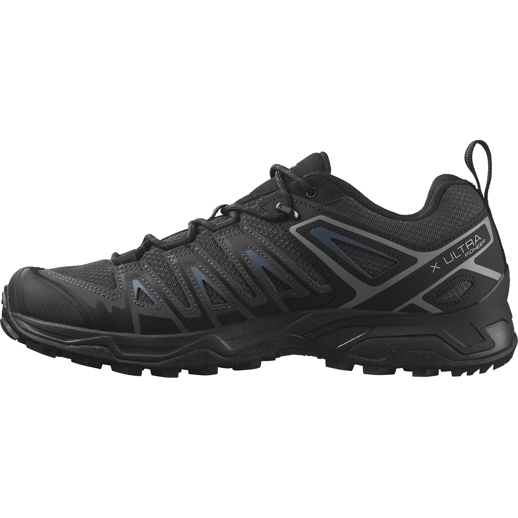 Salomon Men's X ULTRA PIONEER Hiking Shoes for Men, Black / Ebony / Blue Ashes, 10