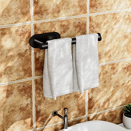 WEKIS Matte Black Paper Towel Holder Under Cabinet, Bathroom Towel Holder Self Adhesive or Drilling Wall Mounted, Paper Towels Holders for Kitchen, Sturdy Rustproof Stainless Steel Paper Towel Holderā¦