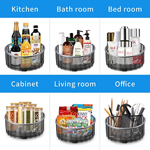 UNIFULL 2 Pack Clear Lazy Susan Turntable Organizer (11.7 Inch & 9"), Plastic Rotating Tray Home Edit Lazy Susan Spice Rack Cabinet Organizer for Pantry Countertop Kitchen Fridge Bathroom