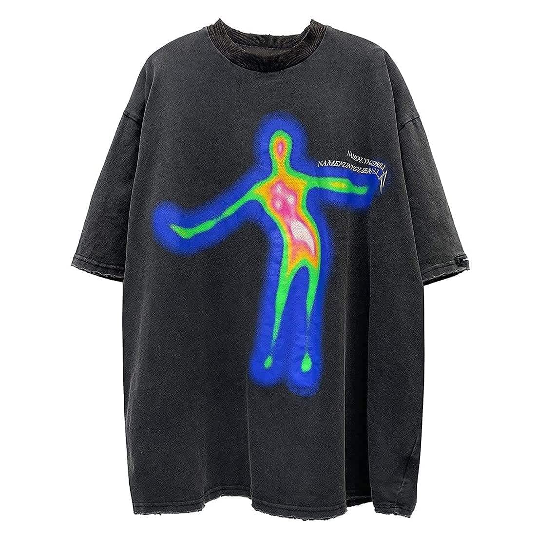 Laixton Men's Graphic Oversize Shirt Unisex Streetwear Casual Tunic Tops Loose Harajuku Aesthetic Tee Shirts