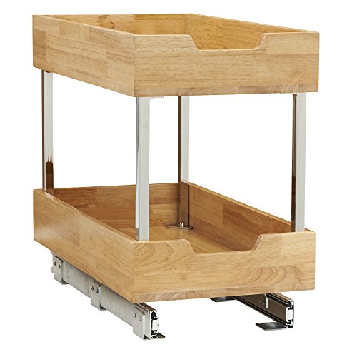 Household Essentials 24221-1 Glidez 2-Tier Sliding Cabinet Organizer, 11.5" Wide, Wood