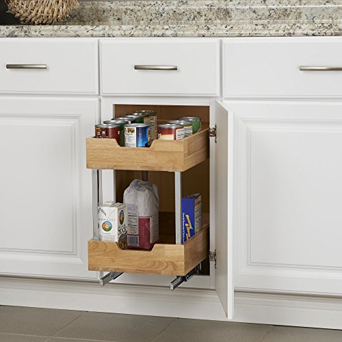 Household Essentials 24221-1 Glidez 2-Tier Sliding Cabinet Organizer, 11.5" Wide, Wood