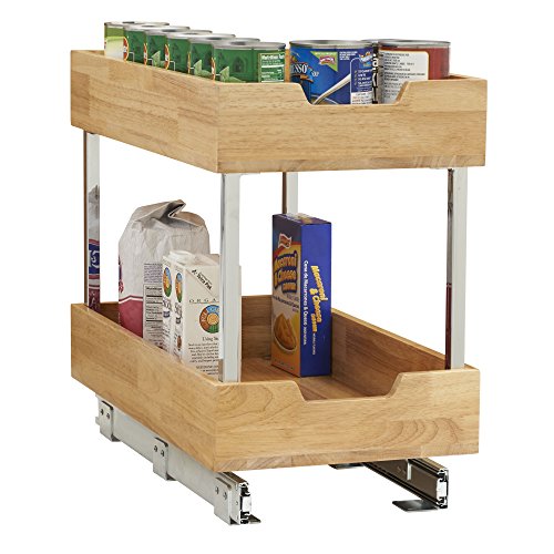 Household Essentials 24221-1 Glidez 2-Tier Sliding Cabinet Organizer, 11.5" Wide, Wood