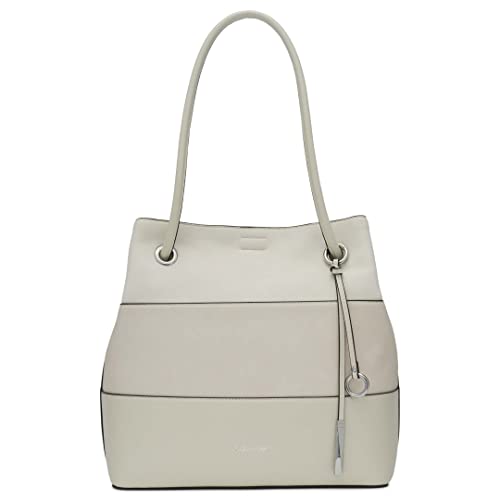 Calvin Klein Gabrianna Novelty North/South Key Item Tote, Cherub White Mixed