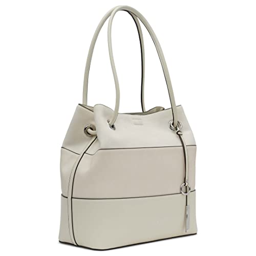 Calvin Klein Gabrianna Novelty North/South Key Item Tote, Cherub White Mixed