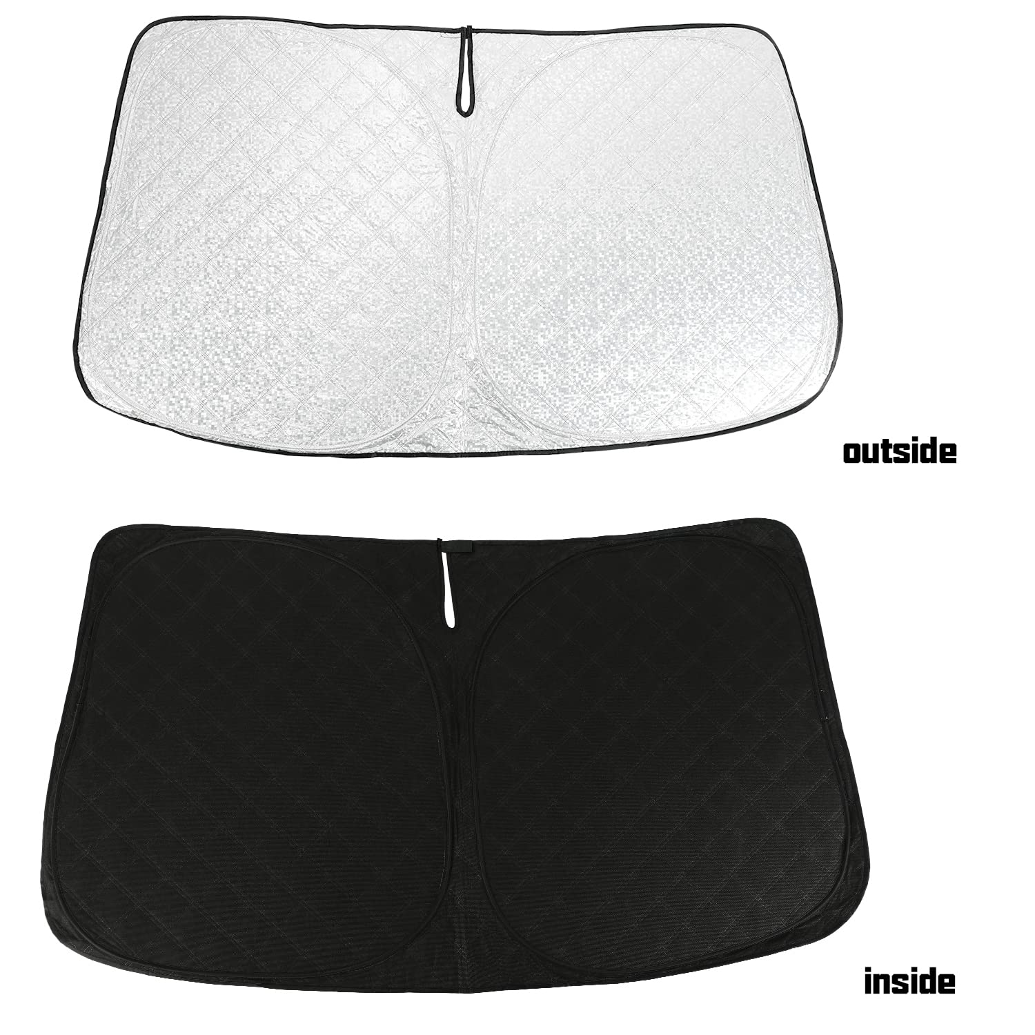 D-Lumina Windshield Sun Shade Compatible with Toyota Tacoma 2016 2017 2018 2019 2020 2021 2022 2023 - Upgraded 3 Layers 240T Material, Foldable Front Window Sun Shield Protector
