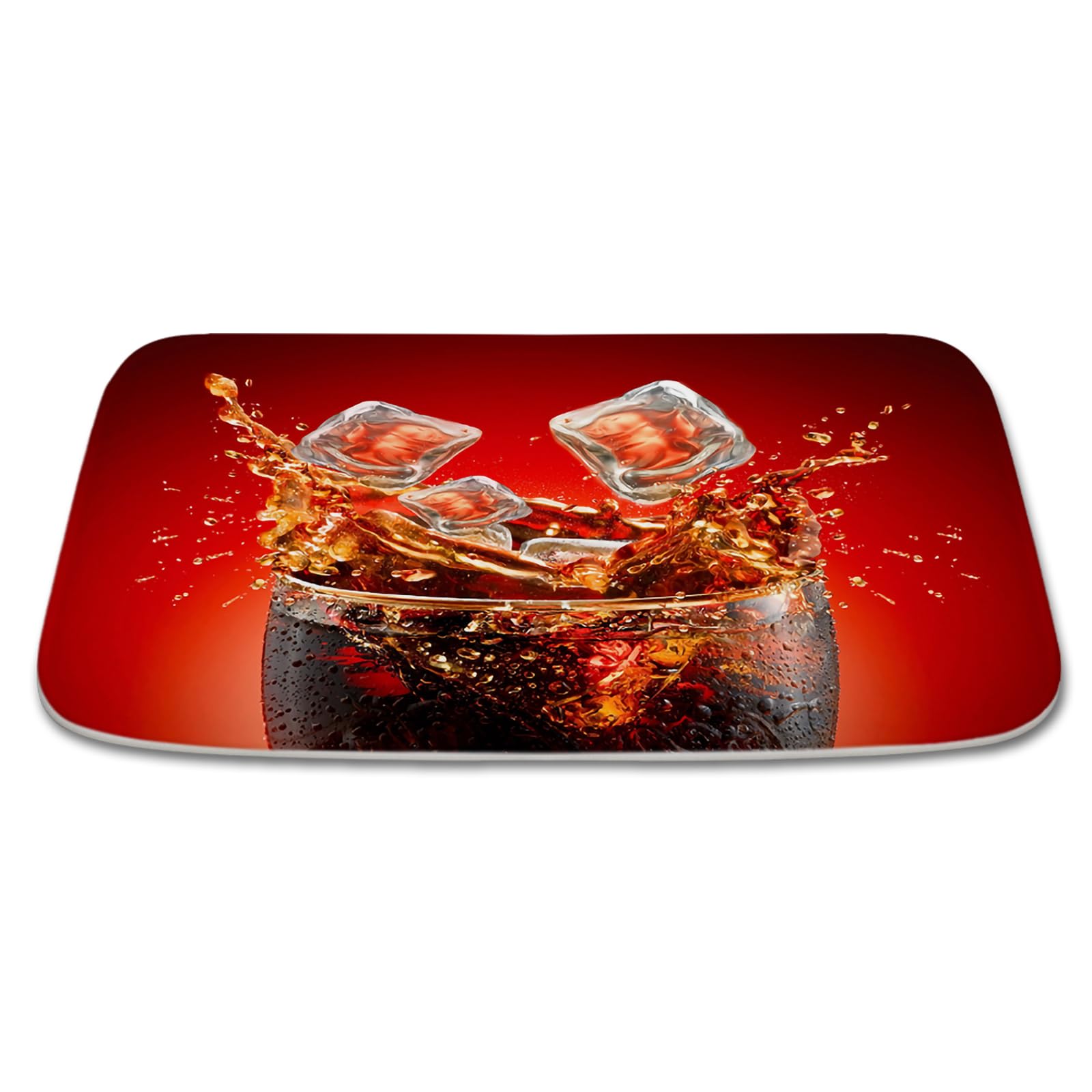 Red Soft Drink Ice Modern Bath Rugs for Bathroom Non Slip Door Rug with Rubber Backing Memory Foam Absorbent Mat Kitchen Floor Carpet (20W x 31L)