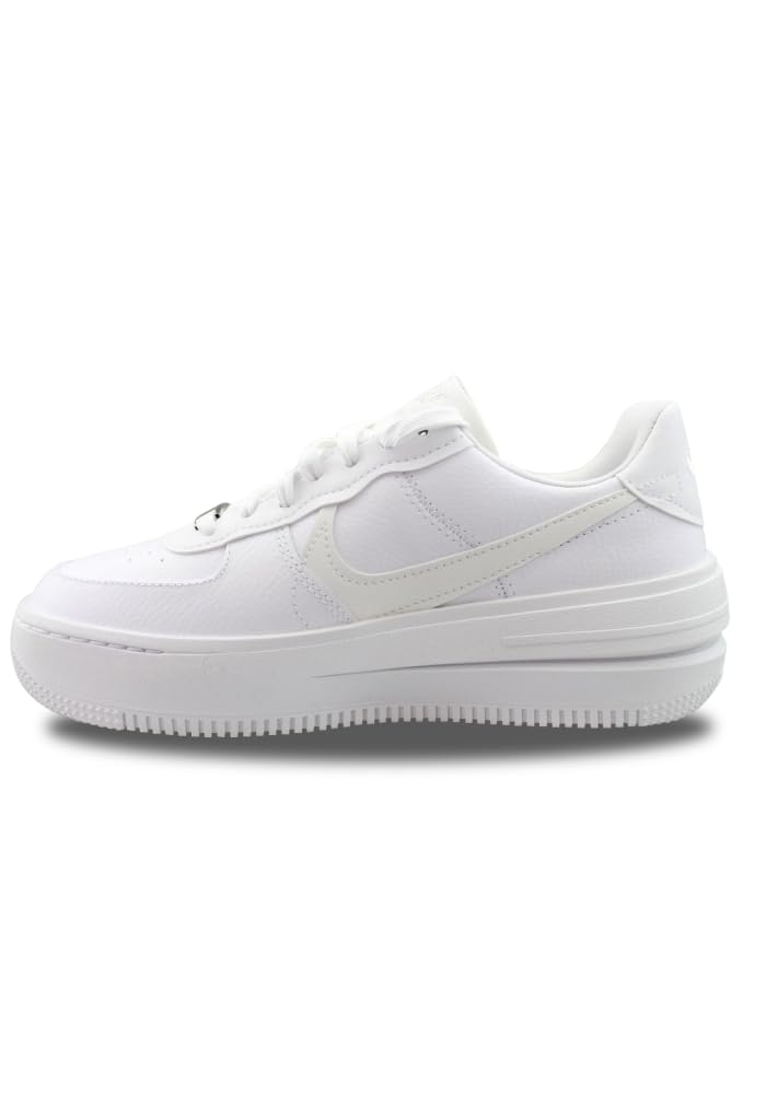 Nike Womens Air Force One PLT.AF.ORM Sneakers (White/Summit White-White-White, 9)