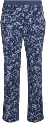 Lucky Brand Women's Pajama Set - 3 Piece Long Sleeve Night Shirt, Sleep Pants, Lounge Shorts (S-XL), Size X-Large, Denim Blue