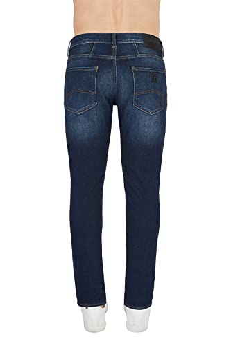 A | X ARMANI EXCHANGE Men's 5 Pocket Comfort Fleece Dark Blue Wash Pant, Indigo Denim, 33x32