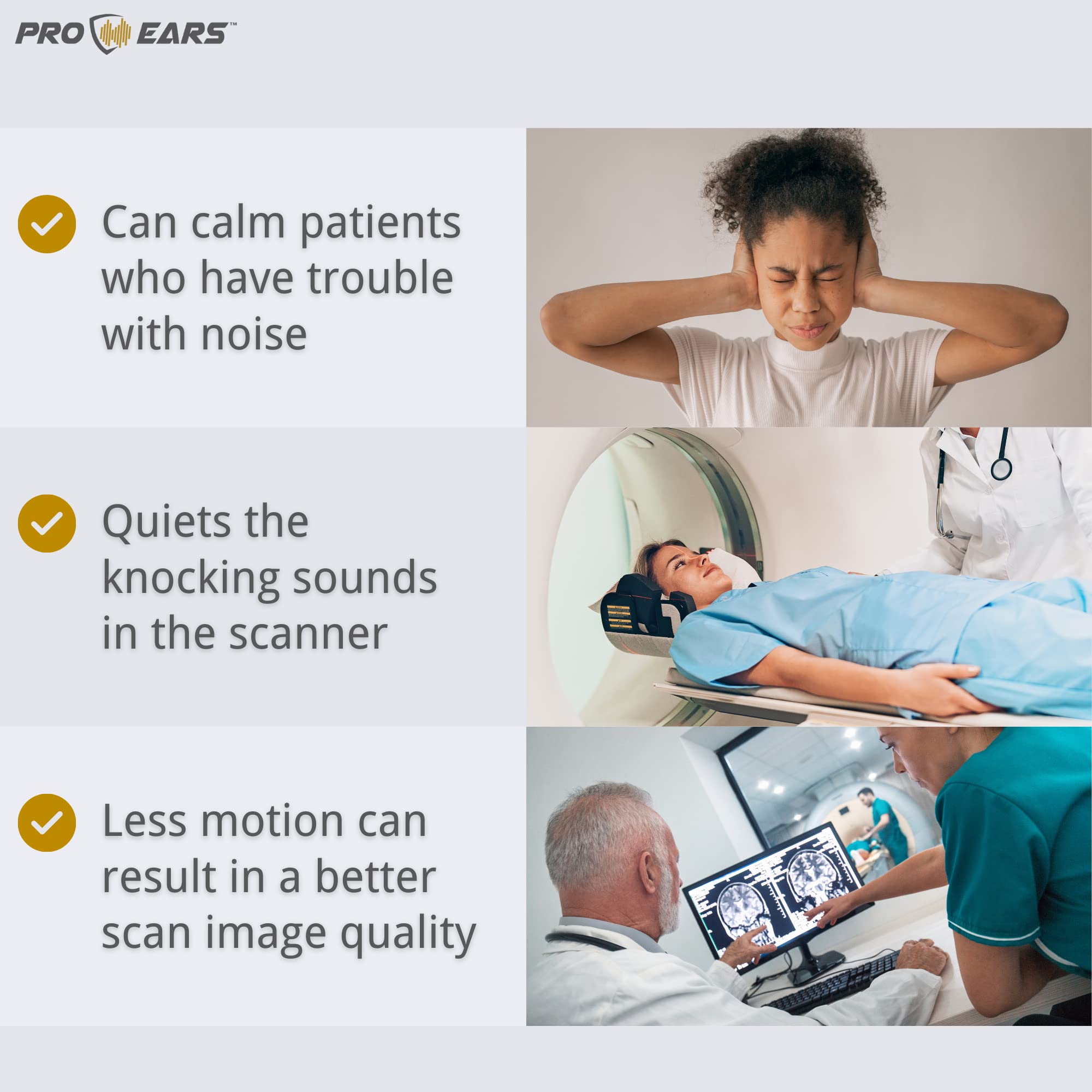 Pro Ears Ultra 30 MRI Kit, MRI-Safe Hearing Protection Earmuffs, Earplugs, and Storage Bag, NRR 30 dB