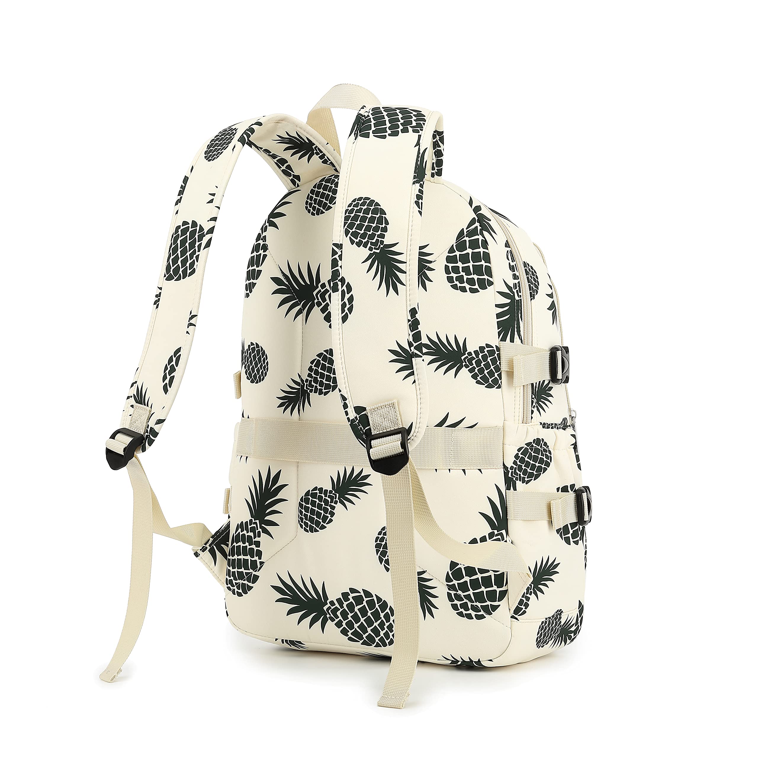 Dimanito Laptop Backpack College Backpack with USB charging port for laptop up to 15 inch Men Women outdoor Travel Backpack (Pineapple)