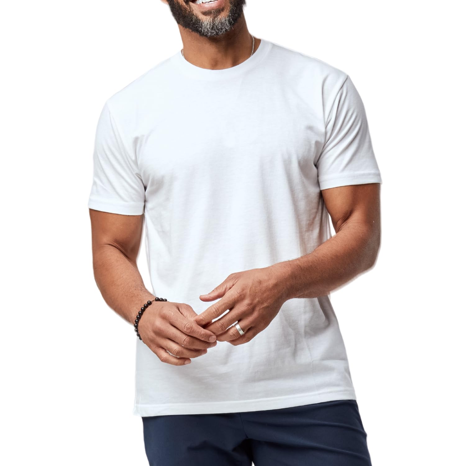Fresh Clean Threads Mens Crew Neck T-Shirt - Pre Shrunk Soft Fitted Premium Tee - Men’s T-Shirts Cotton Poly