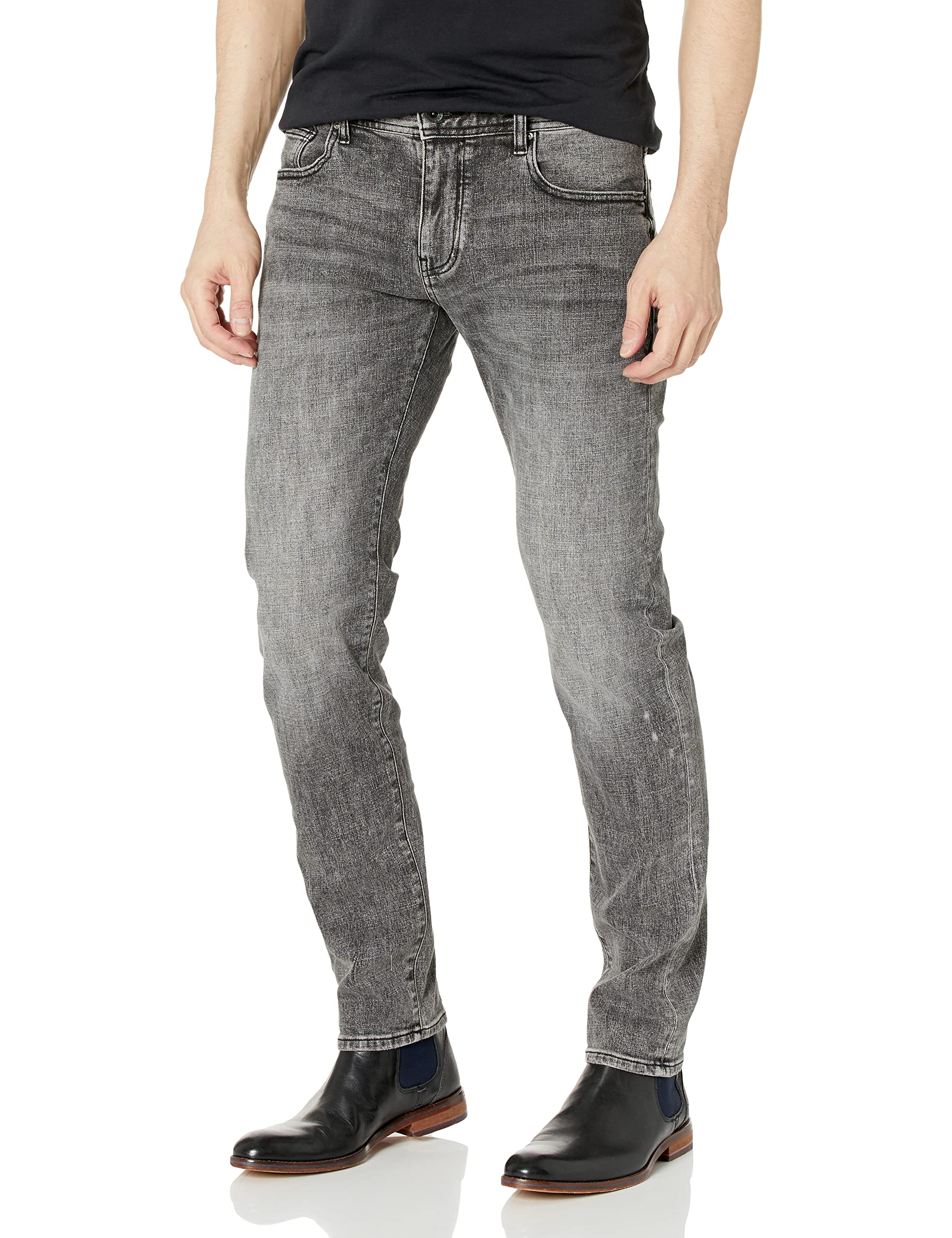 Armani Exchange Men's 5 Pocket Stretch Cotton Grey Denim Pant, 36x30