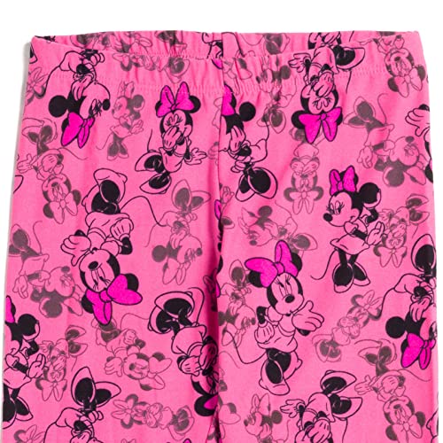 Disney Minnie Mouse Little Girls Pullover Fleece Hoodie and Leggings Outfit Set Gray 7-8