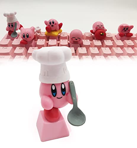 POPKEEY K1RBY Keycaps Japanese Anime Pink Key Caps，Compatible with Cherry MX Switches Custom Gaming Mechanical Keyboard (Chef)