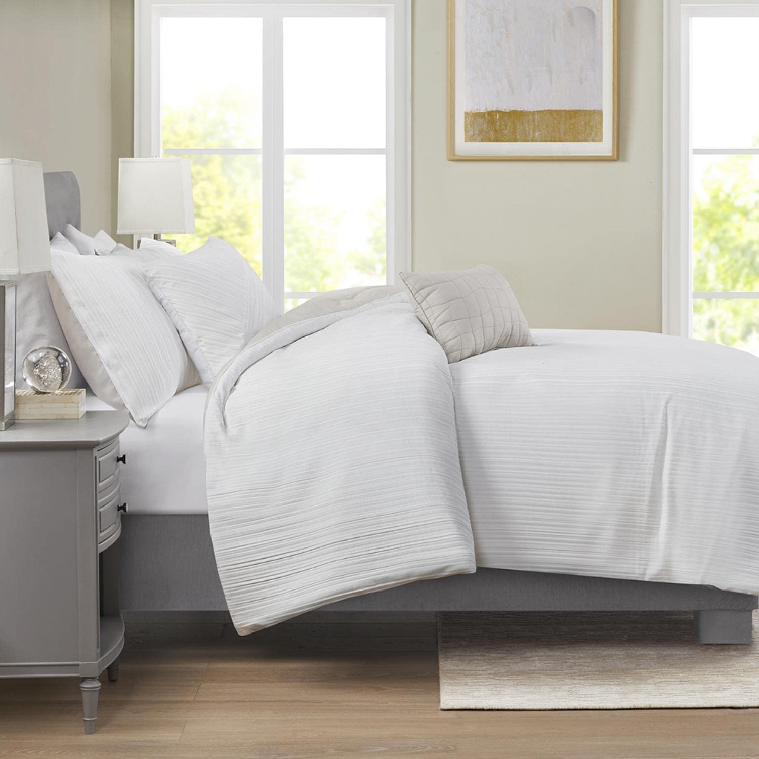 Beautyrest Polyester Solid 5-Piece King Comforter Set in Ivory BR9144409622-08