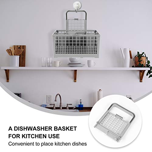 SOLUSTRE Utensil Drain Basket Cutlery Drying Rack Plastic Chopsticks Utensil Sponge Holder Divided Sink Dishwasher Rack Drainer Caddy with Handle for Soap Dishwashing Liquid Drainer