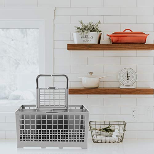 SOLUSTRE Utensil Drain Basket Cutlery Drying Rack Plastic Chopsticks Utensil Sponge Holder Divided Sink Dishwasher Rack Drainer Caddy with Handle for Soap Dishwashing Liquid Drainer