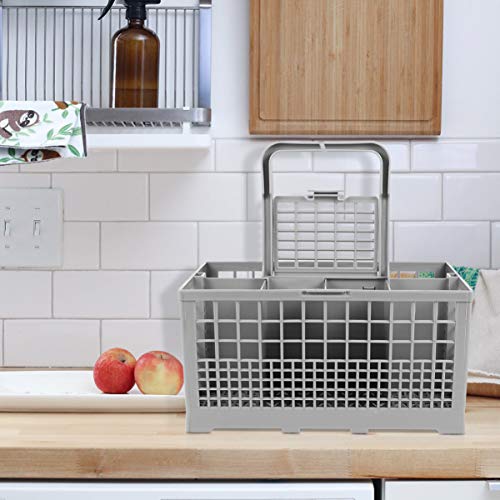 SOLUSTRE Utensil Drain Basket Cutlery Drying Rack Plastic Chopsticks Utensil Sponge Holder Divided Sink Dishwasher Rack Drainer Caddy with Handle for Soap Dishwashing Liquid Drainer