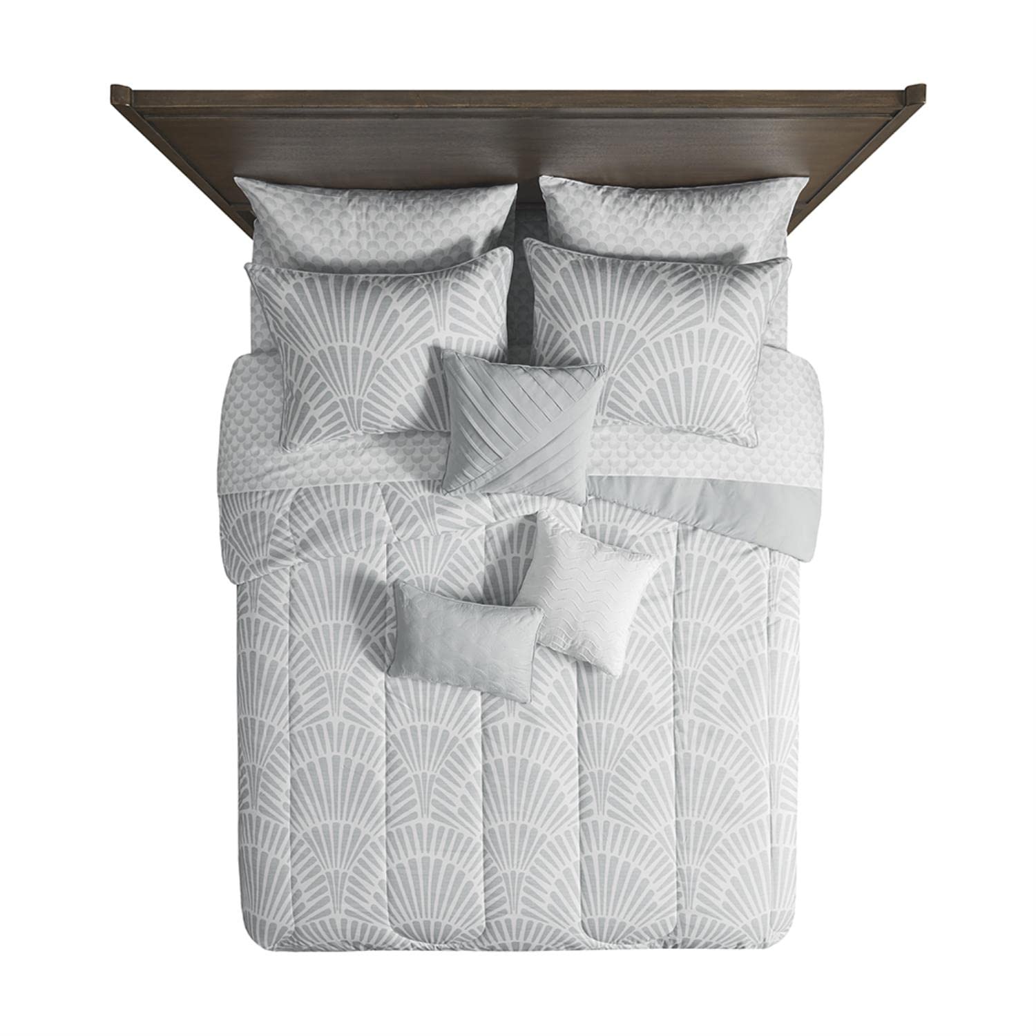Beautyrest Polyester Printed 10-PC King Comforter Set with Grey BR9144409622-16