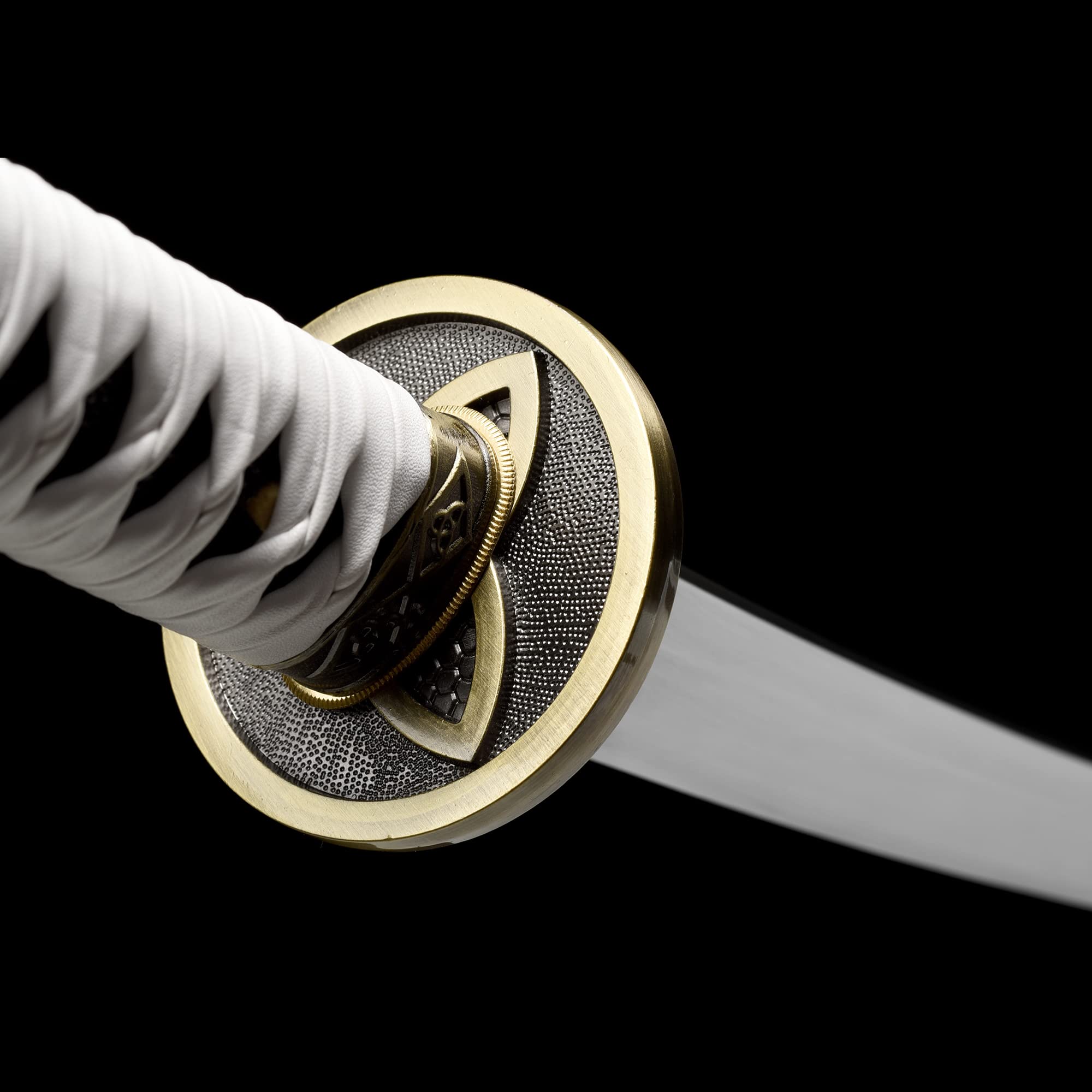 HanBon Forged The Walking Dead Sword Michonne Katana Sword Real Japanese Samurai Sword Katana T10 Steel Full Tang Blade Sharp Can Cut Bamboo Trees