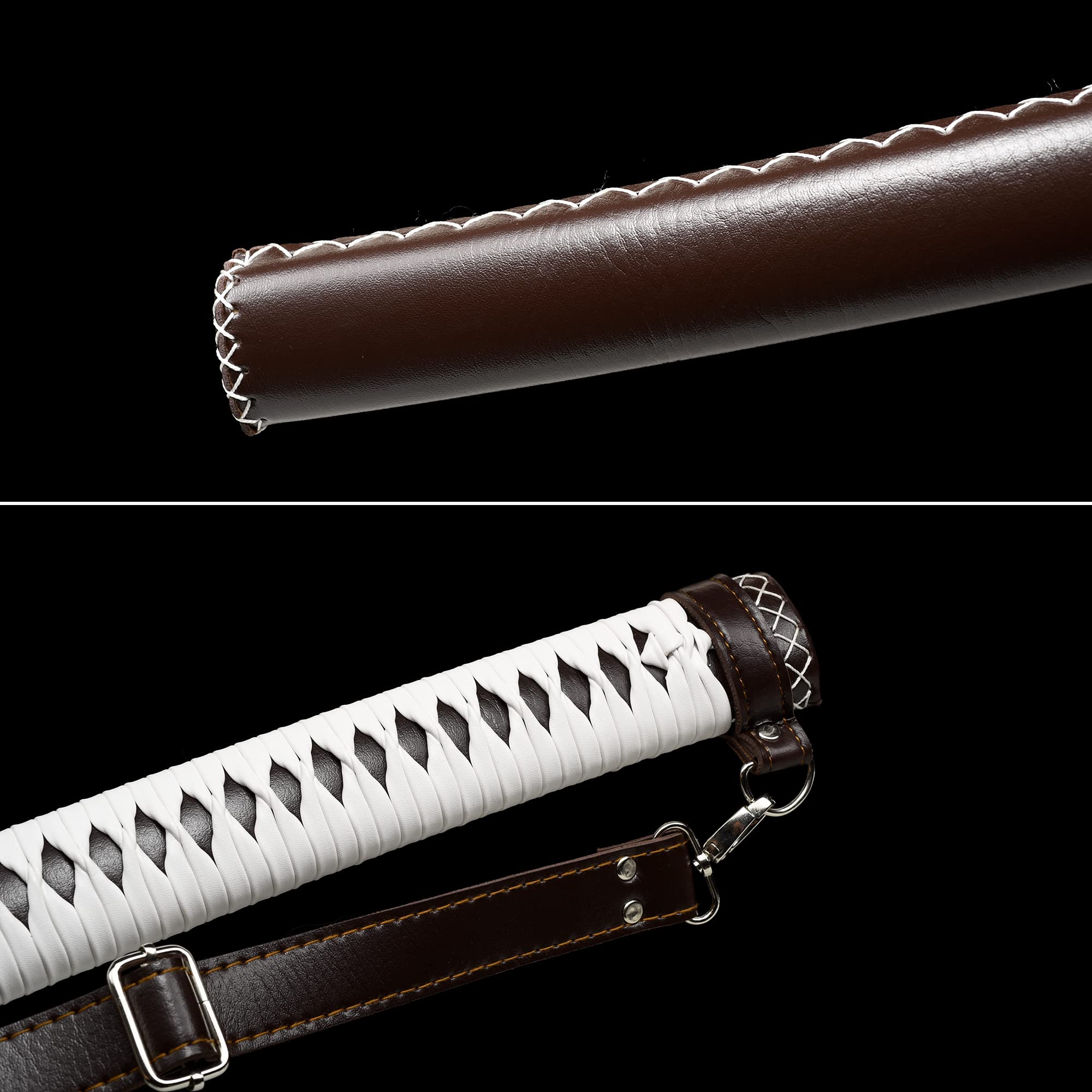 HanBon Forged The Walking Dead Sword Michonne Katana Sword Real Japanese Samurai Sword Katana T10 Steel Full Tang Blade Sharp Can Cut Bamboo Trees