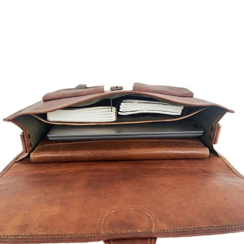 Laptop Bags for men, 18 Inch Leather messenger bags for men, satchel, leather shoulder bag for men, leather college bag, Brown