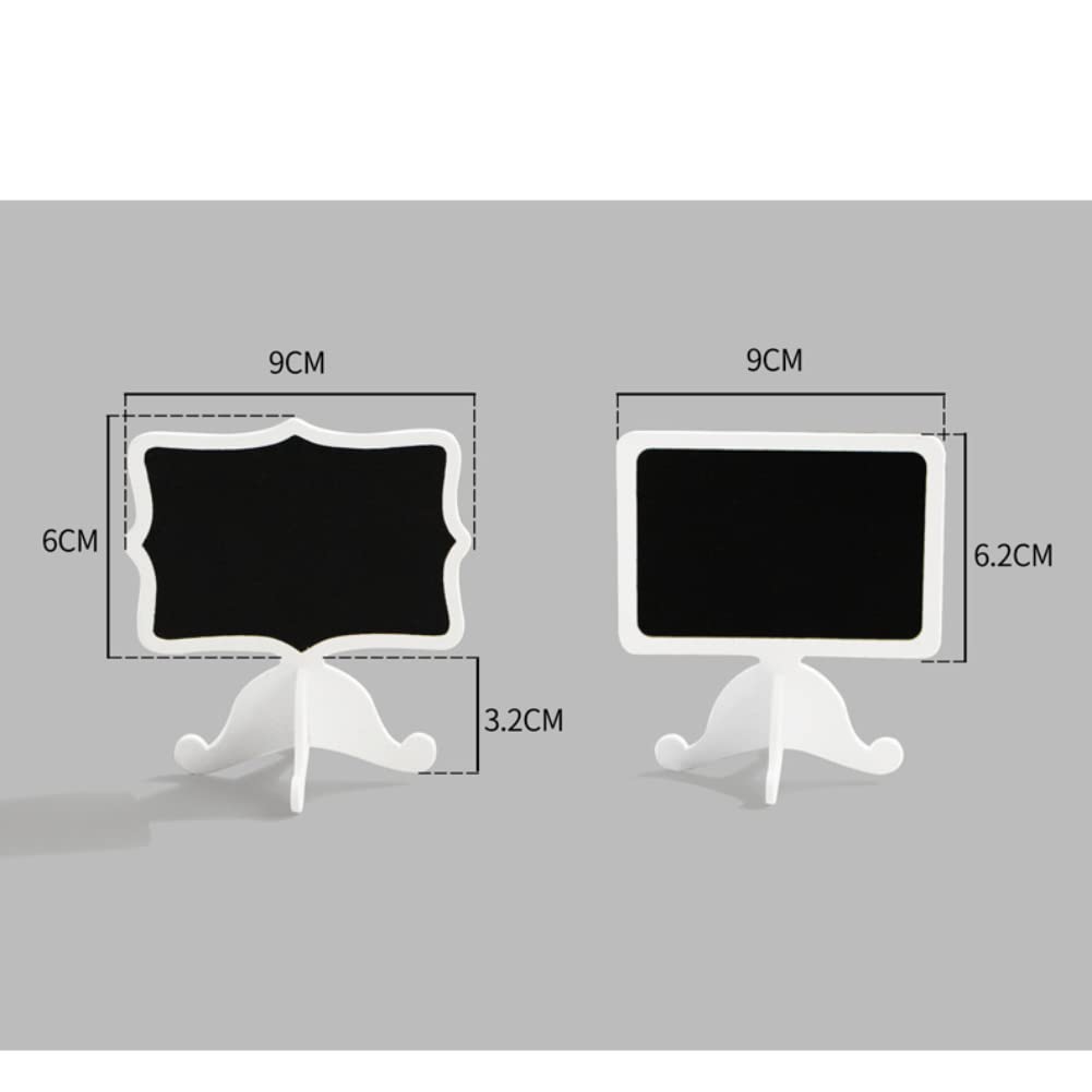 GSHLLO 6 Pcs Mini Rectangle White Frame Chalkboards Food Label Boards Table Number Blackboards Wedding Buffet Brunch Chalkboards Place Card Display Boards Small Message Blackborads