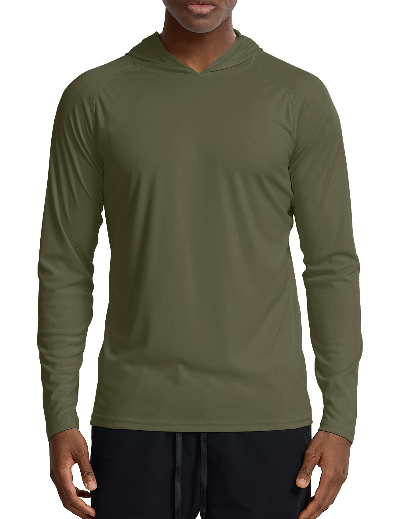 Zengjo Lightweight Hoodie Men Athletic UV Protection(Army Green,M)