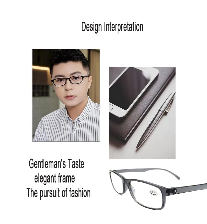 Voitead HD reading glasses men anti-blue light anti-fatigue fashion middle-aged and elderly glasses 1.5