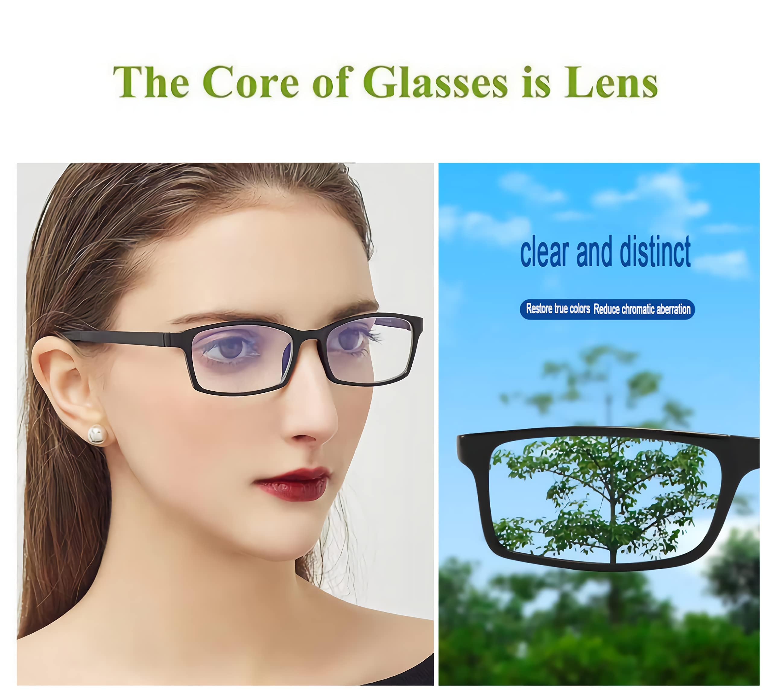 Voitead HD reading glasses men anti-blue light anti-fatigue fashion middle-aged and elderly glasses 1.5