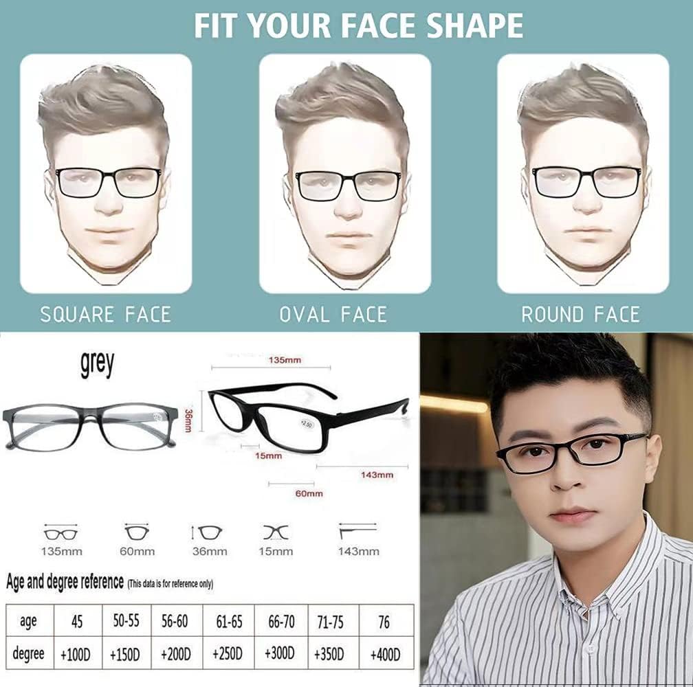 Voitead HD reading glasses men anti-blue light anti-fatigue fashion middle-aged and elderly glasses 1.5