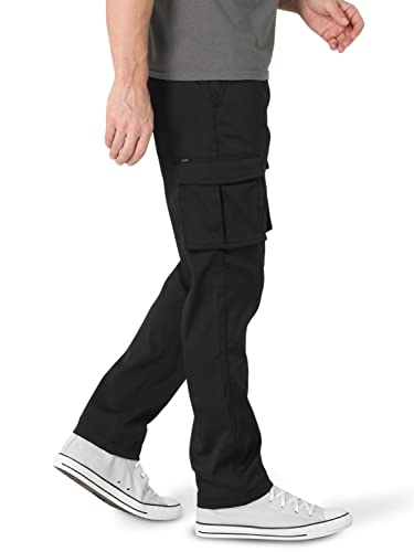 Lee Men's Extreme Motion Synthetic Cargo Pant, Black, 42W x 30L