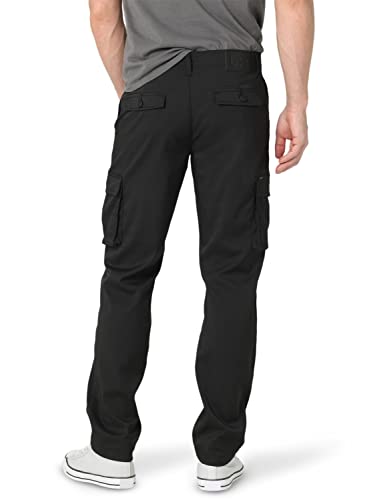 Lee Men's Extreme Motion Synthetic Cargo Pant, Black, 42W x 30L