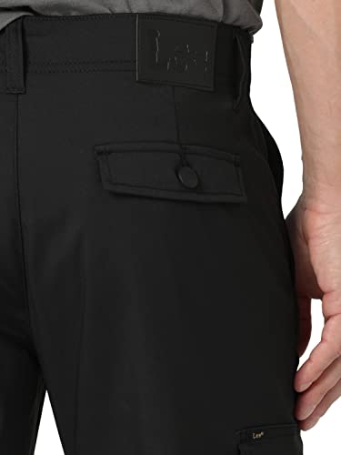 Lee Men's Extreme Motion Synthetic Cargo Pant, Black, 42W x 30L