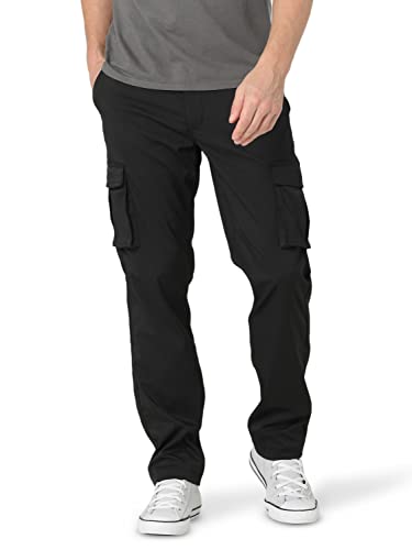 Lee Men's Extreme Motion Synthetic Cargo Pant, Black, 42W x 30L