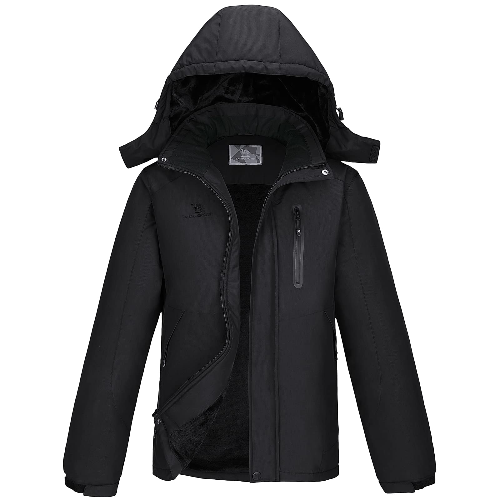 CAMEL Men's Winter Ski Jackets Waterproof Snow Coat with Hood Mountain Windproof Rain Jacket