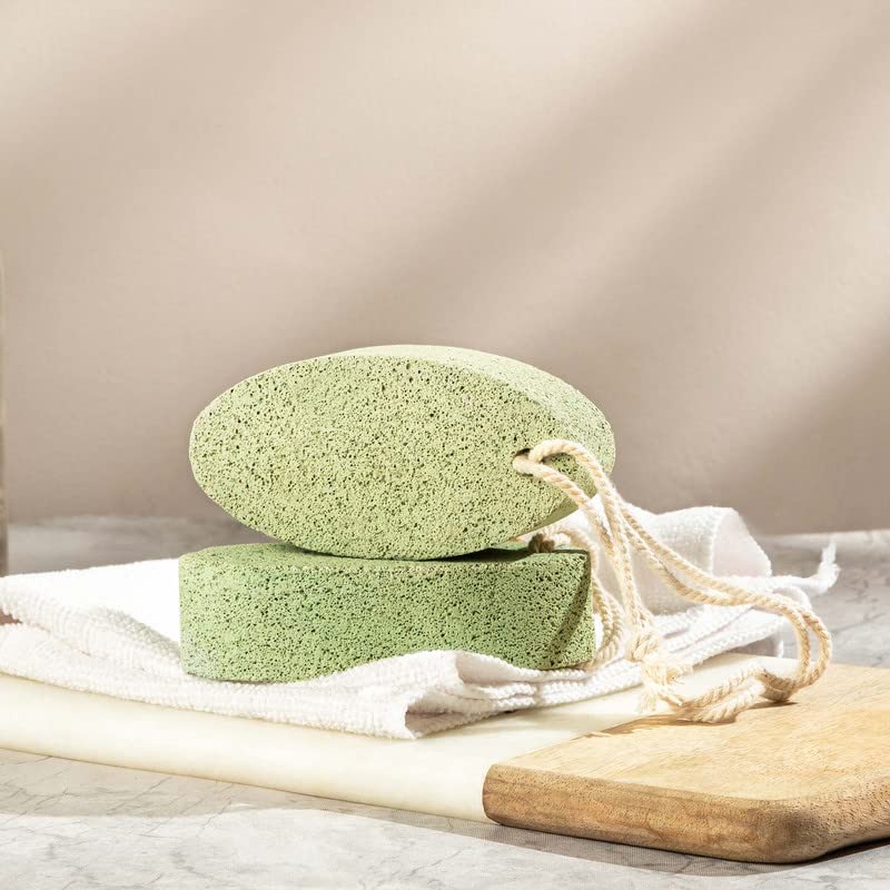 Nat Habit - Back To Natural Secrets Everyday Original Pumice Stone For Feet Care, Ergonomically Designed| Exfoliates Dead Skin, Softens Feet & Ankles (Single Pack) (Pack Of 1) Green Grey