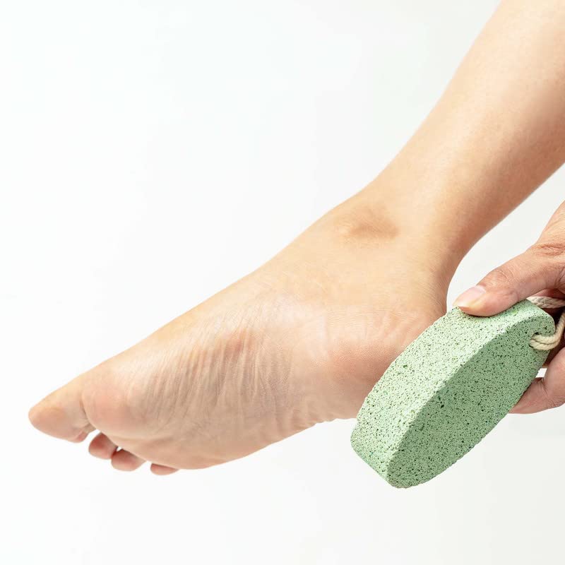 Nat Habit - Back To Natural Secrets Everyday Original Pumice Stone For Feet Care, Ergonomically Designed| Exfoliates Dead Skin, Softens Feet & Ankles (Single Pack) (Pack Of 1) Green Grey