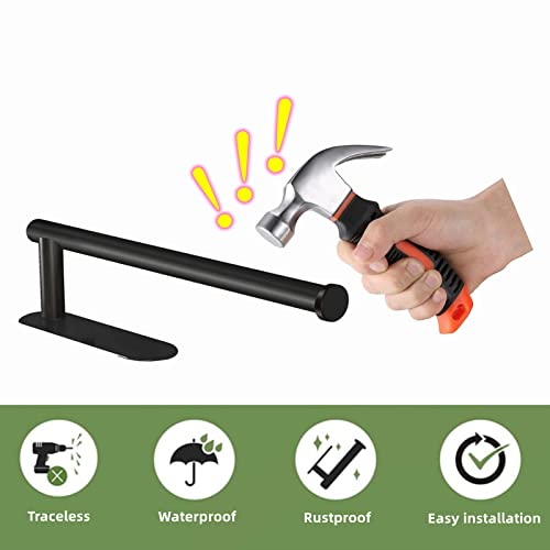 Paper Towel Holder for Kitchen,Under Cabinet&Wall Mount Paper Holder,Magnetic Paper Towel Rack, Self-Adhesive Bathroom Paper Towels Rolls Holder(Adjustable Length up to 14.56inch)